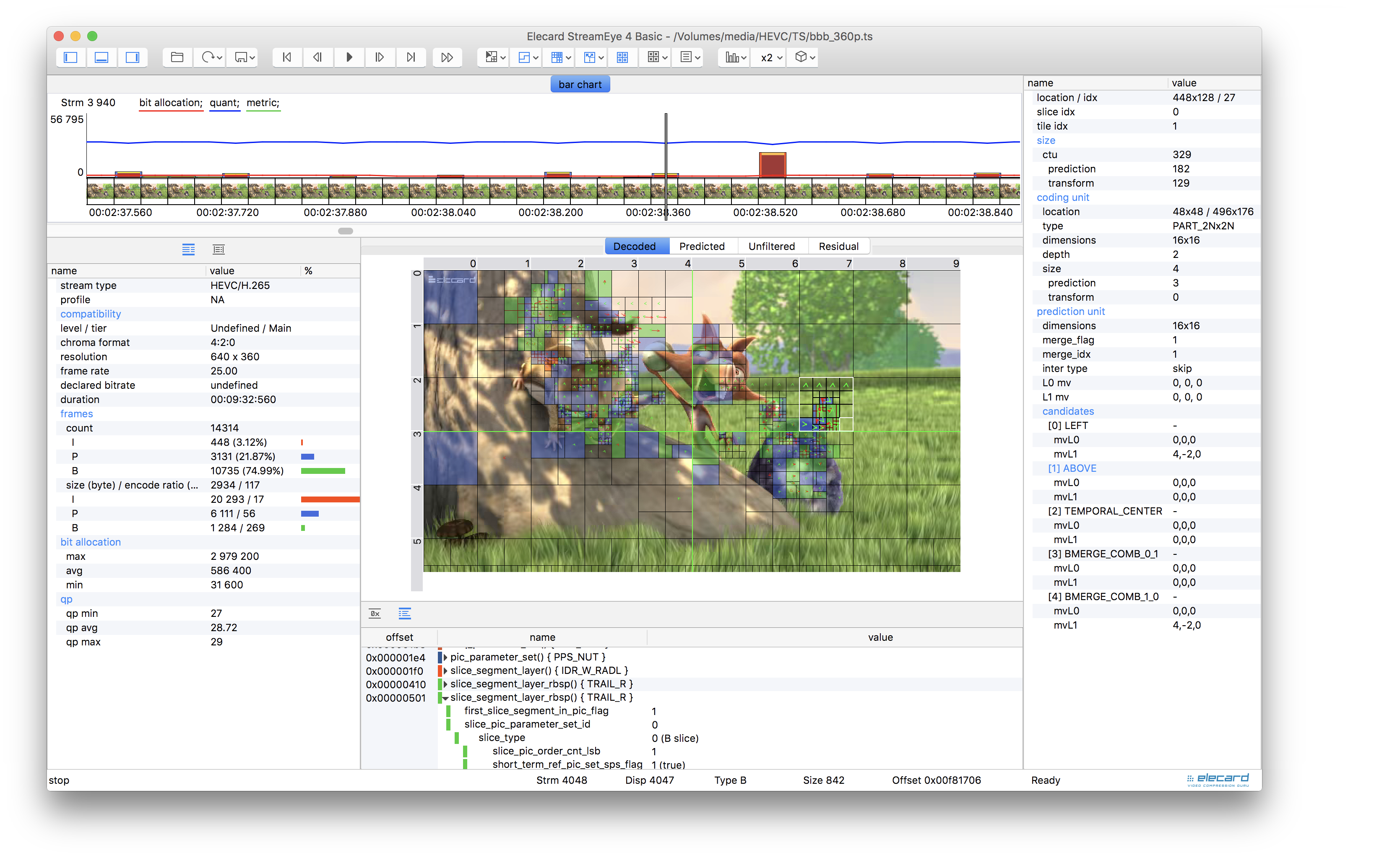 Video quality test software, bitstream comparison, stream statistics ...